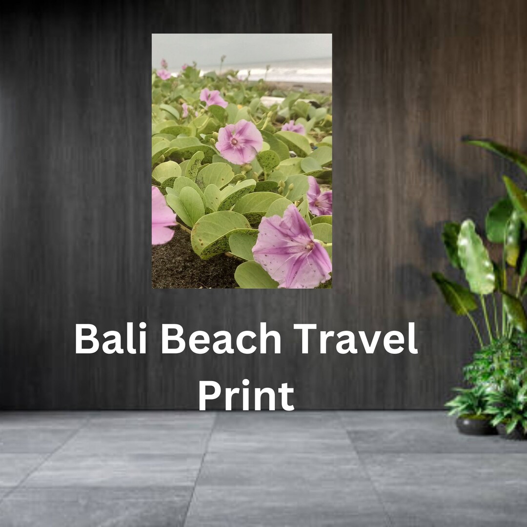 Bali Digital Wall Art Bali Svg. Beautiful Pink Flowers Growing on the ...