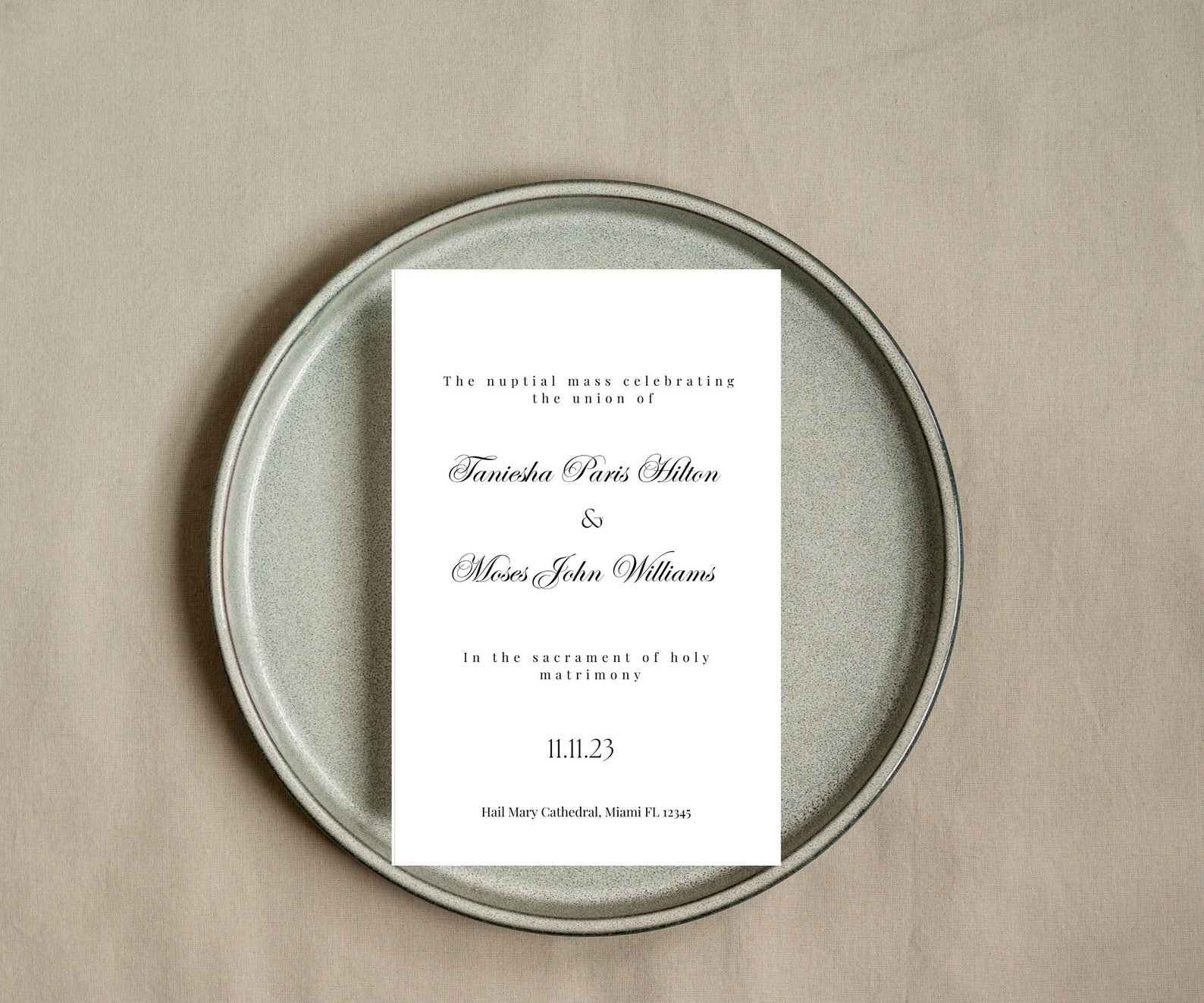 Catholic Wedding Program, Church Wedding Program, Elegant Wedding ...