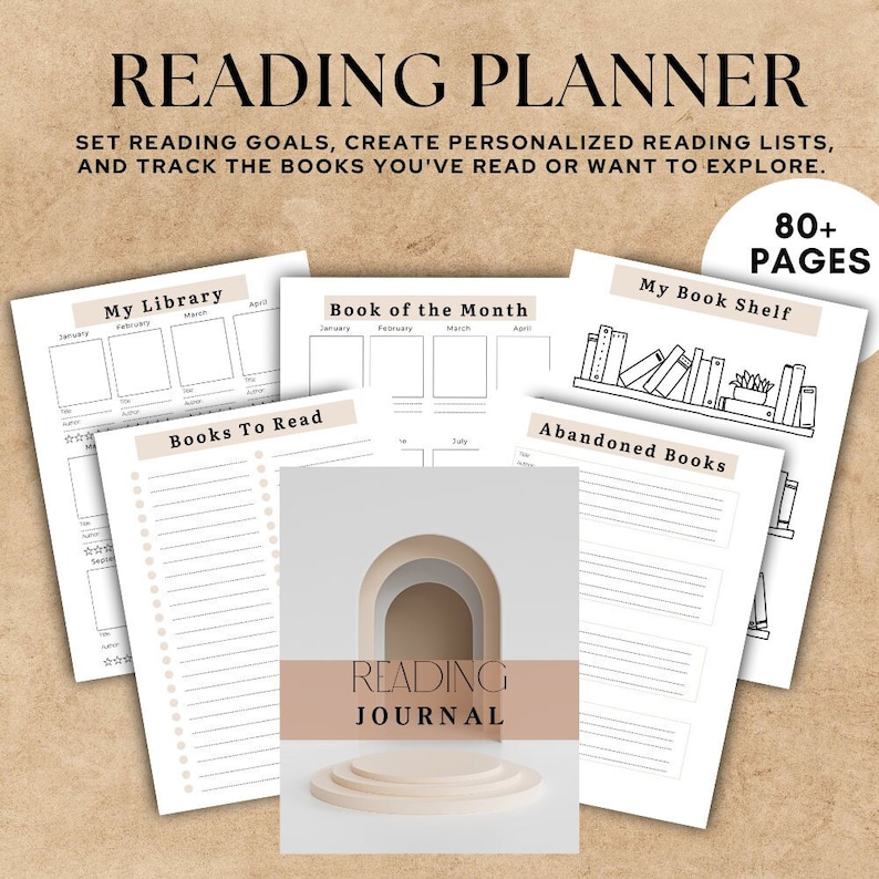 Reading Journal Printable, Reading Planner Printable, Book Reading ...
