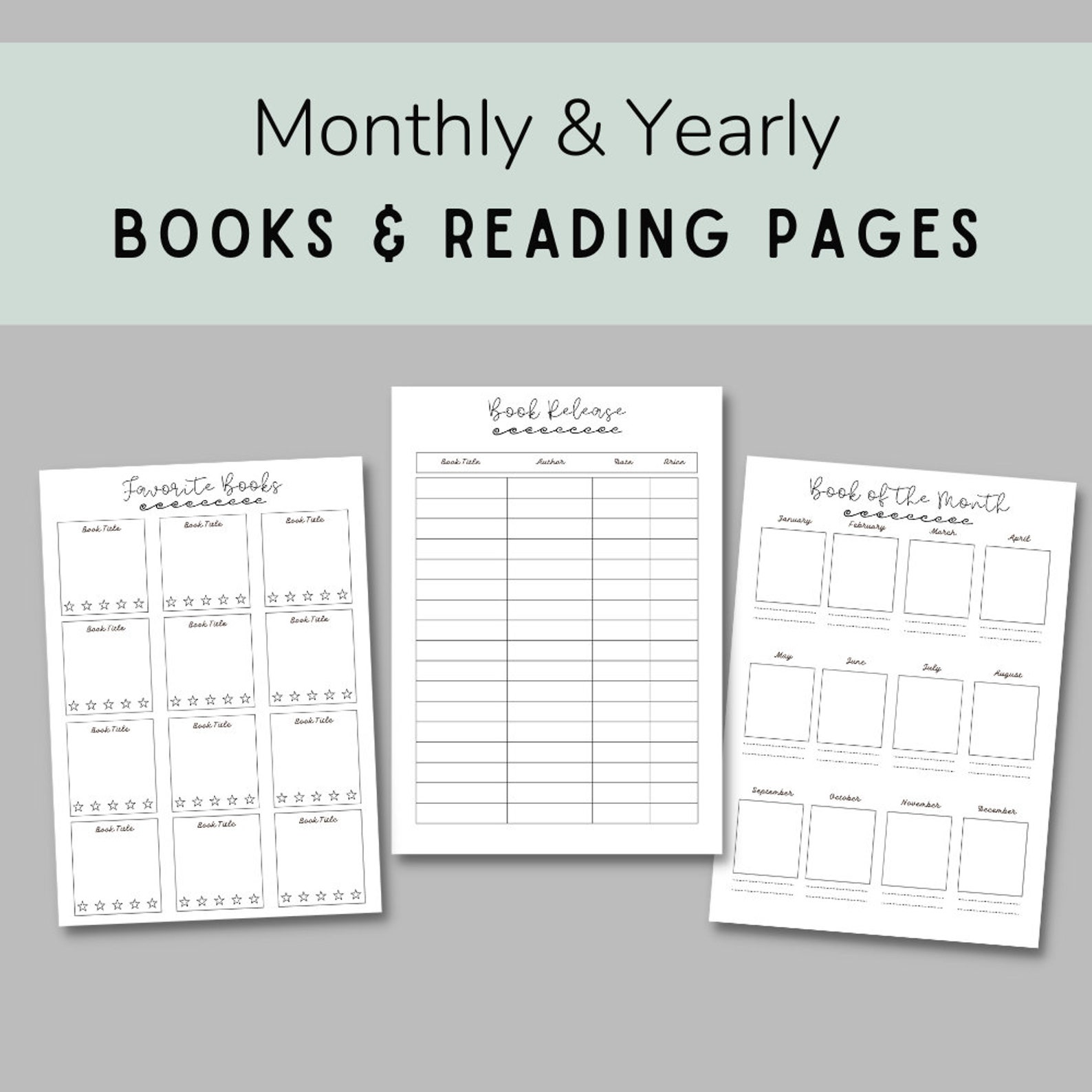 Reading Journal Printable, Reading Planner Printable, Book Reading ...