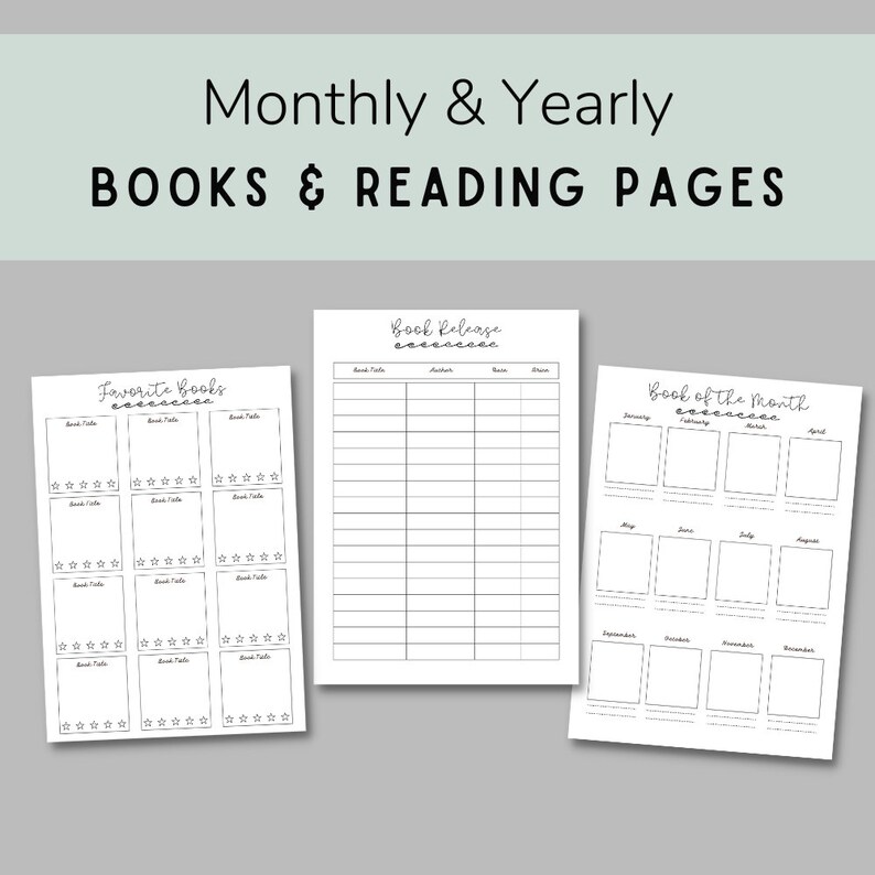 Reading Journal Printable, Reading Planner Printable, Book Reading ...