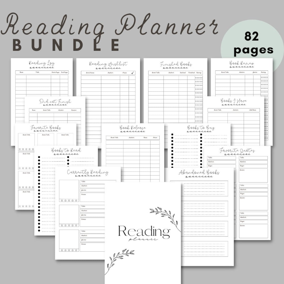 Reading Journal Printable, Reading Planner Printable, Book Reading ...