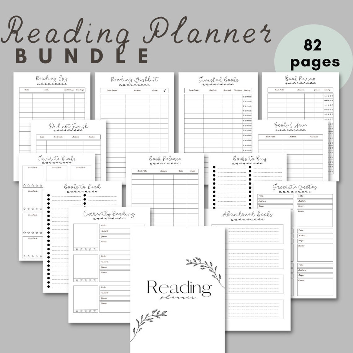 Reading Journal Printable, Reading Planner Printable, Book Reading ...