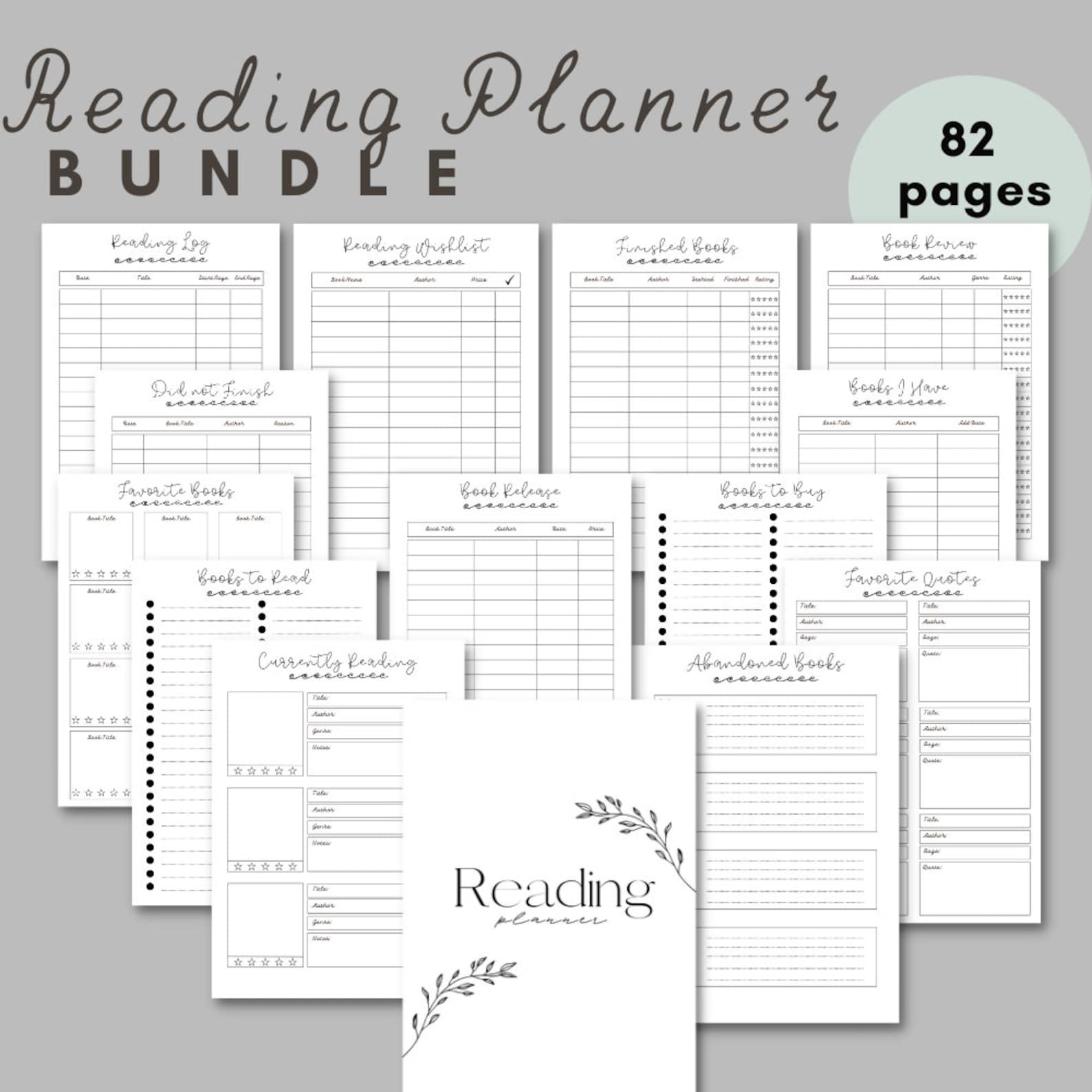 Reading Journal Printable, Reading Planner Printable, Book Reading ...