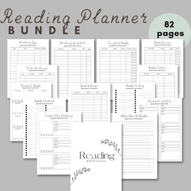 Reading Journal Printable, Reading Planner Printable, Book Reading ...