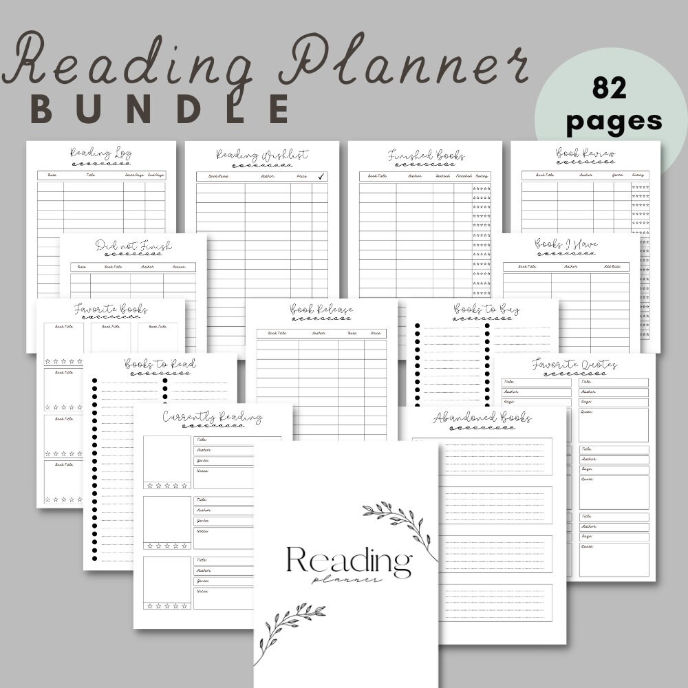 Reading Journal Printable, Reading Planner Printable, Book Reading ...