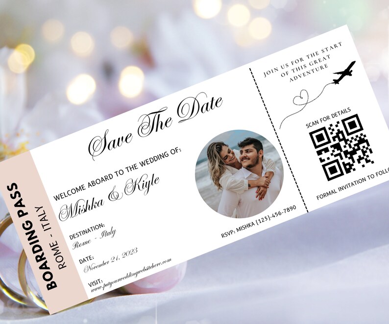 Destination Wedding Invitation QR Code Wedding Invitation - Etsy