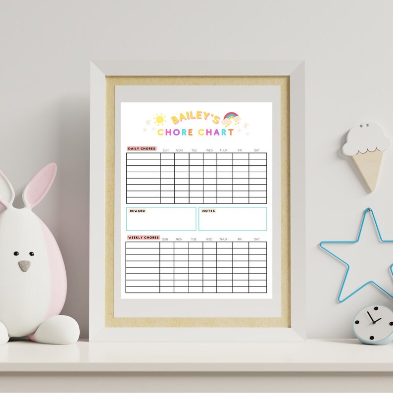 Chore Chart for Kids Printable, Toddler Routine Chart, Kids Chore Chart ...