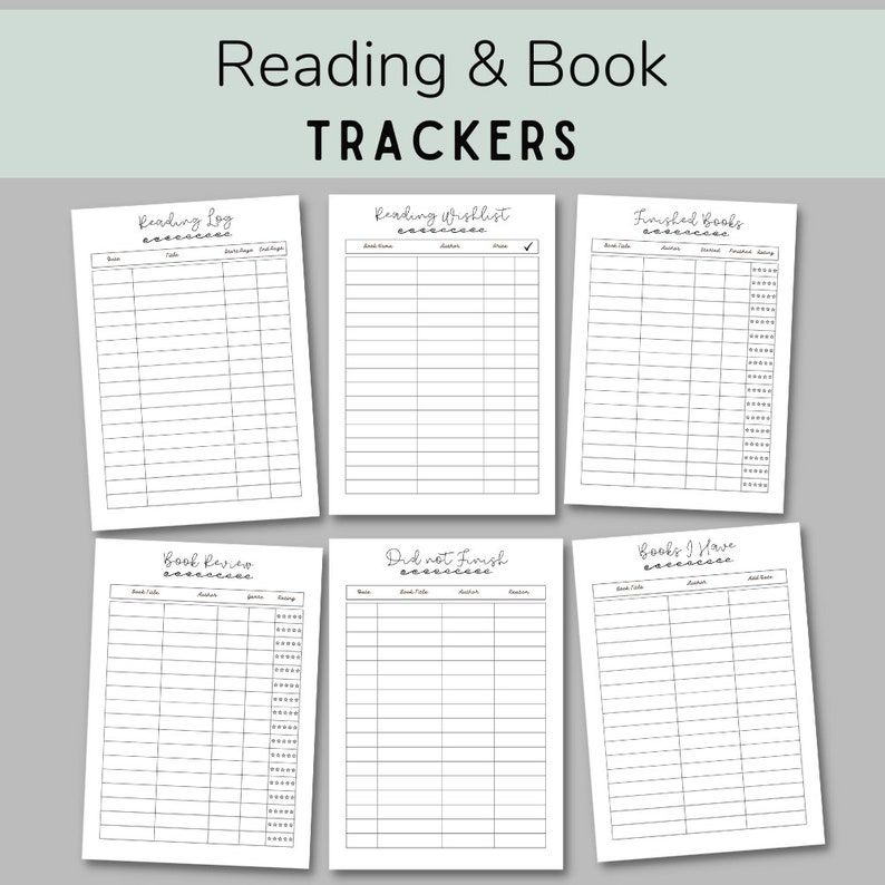 Reading Journal Printable, Reading Planner Printable, Book Reading ...