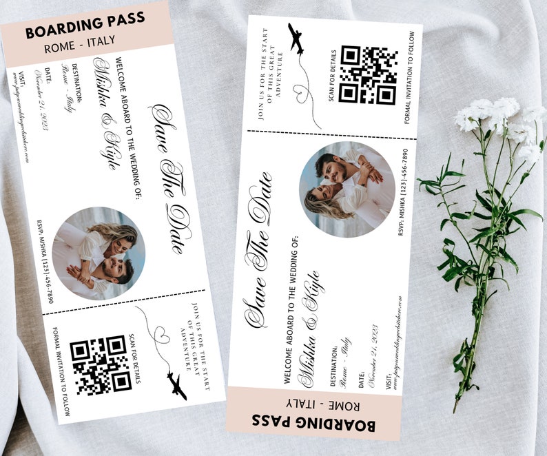 Destination Wedding Invitation QR Code Wedding Invitation - Etsy