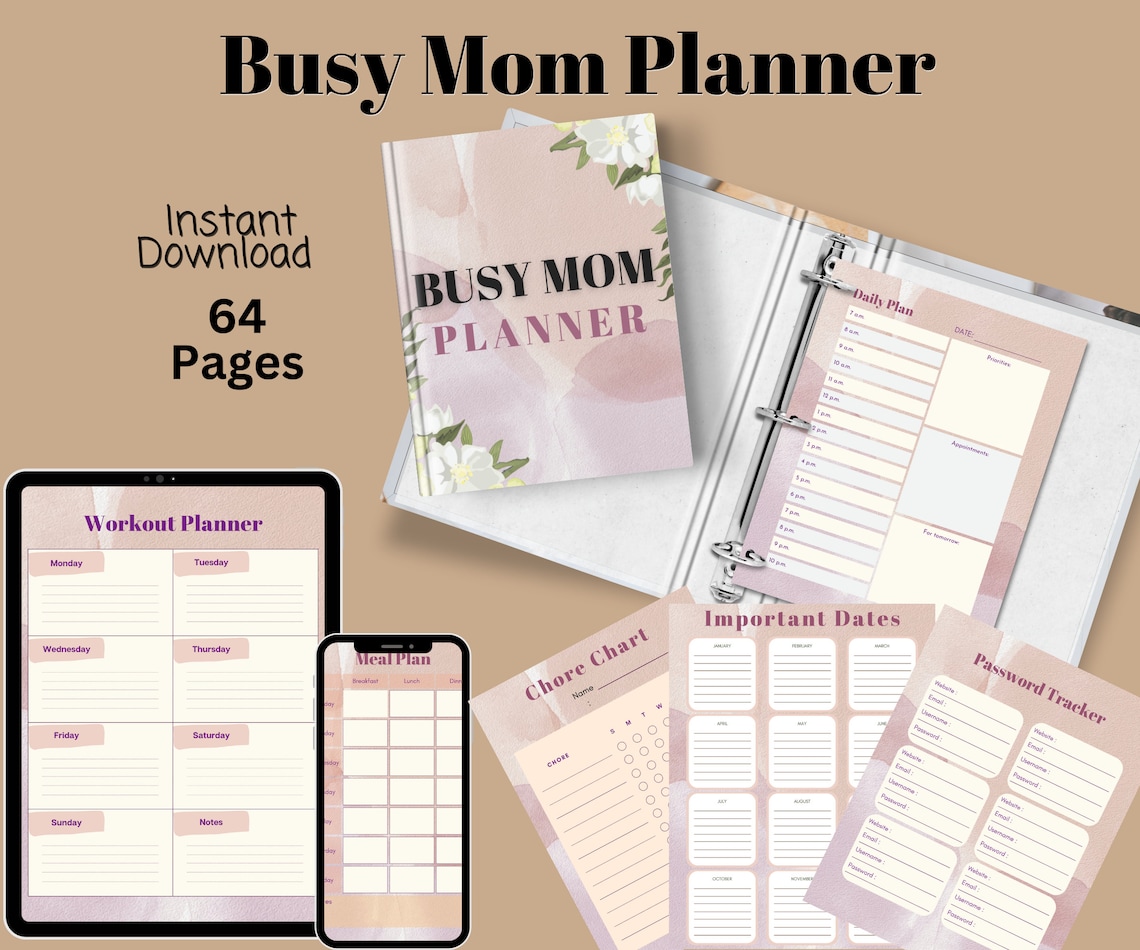 Busy Mom Planner, Working Mom Planner, New Mom Planner, Printable Mom ...
