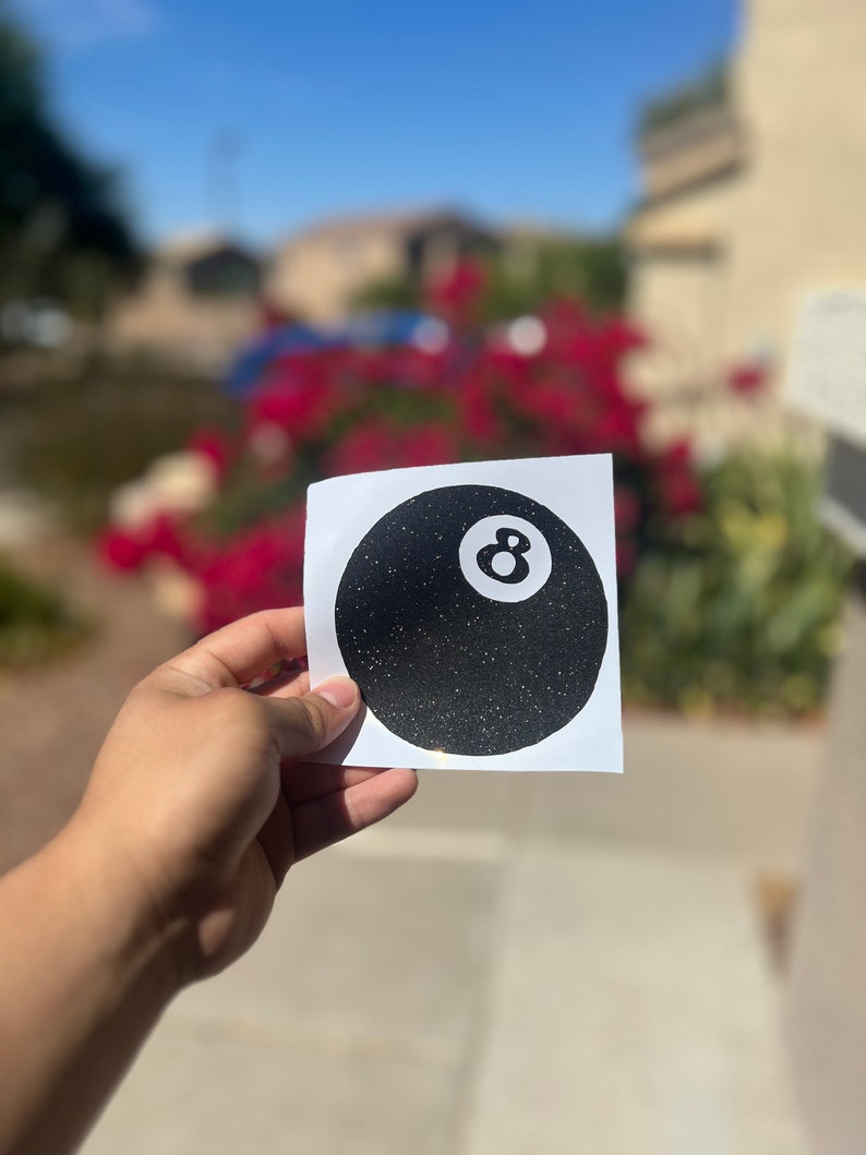 8 Ball Car Sticker Vinyl Decal/ Aesthetic 2000s Retro Glitter Trendy ...