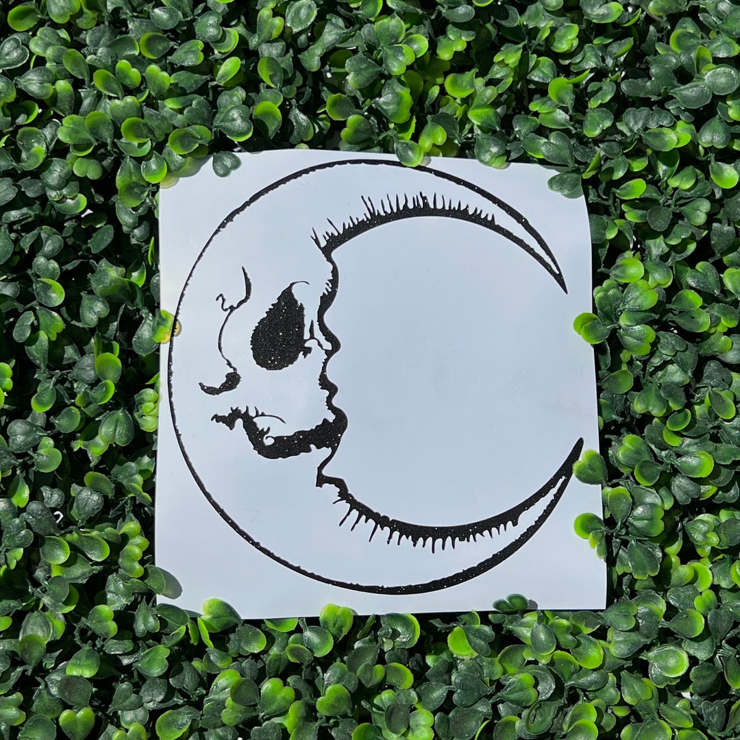Skull Moon Car Sticker Vinyl Decal/ Edgy Dark Creepy Trendy/cute ...