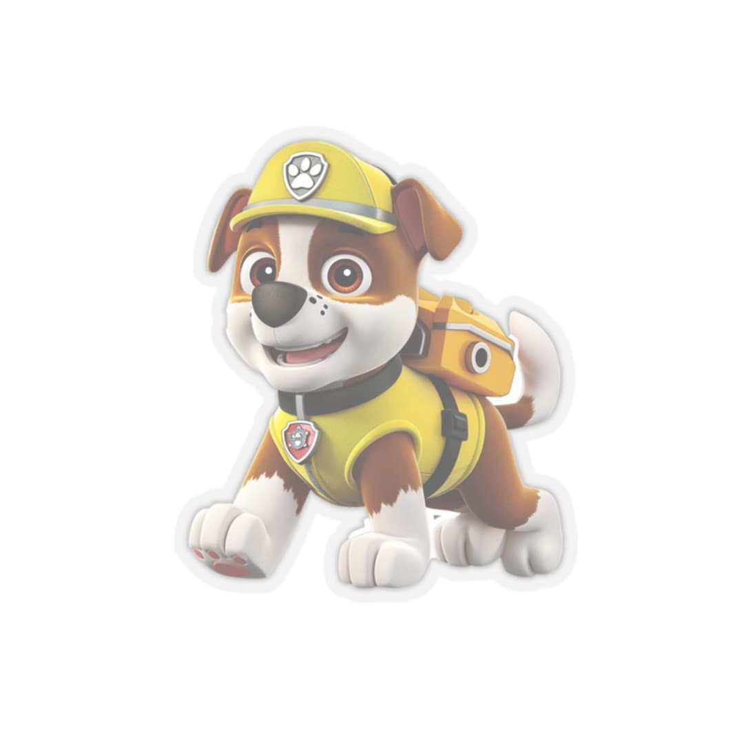 Paw Patrol, Rubble Character, Transparent, Kiss-cut Sticker - Etsy