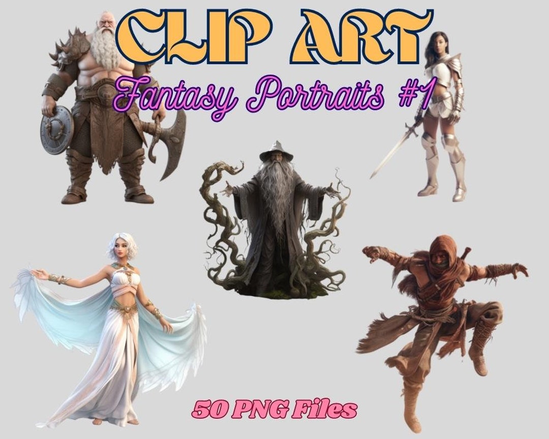 CLIP ART: Fantasy Portraits #1 — Tokens, Stickers, Fantasy, Digital Art ...