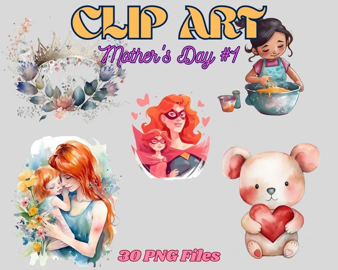 CLIP ART: Mother's Day #1 — Mother's Day, Gift for Her, Mother, Mom ...