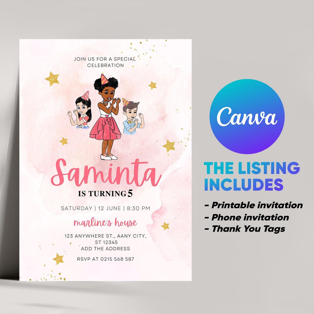 Gracie’s Corner Birthday Invitation, Editable Invite, Instant Download ...