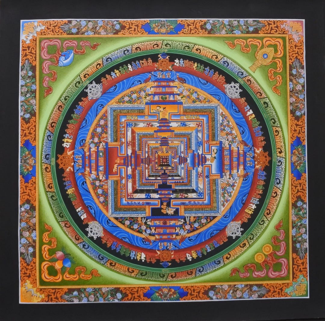 Kalachakra Mandala Art – 24K Gold Masterpiece, Tibetan Buddhist ...