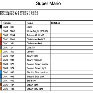 Super Mario Downloadable Cross Stitch Pattern - Etsy