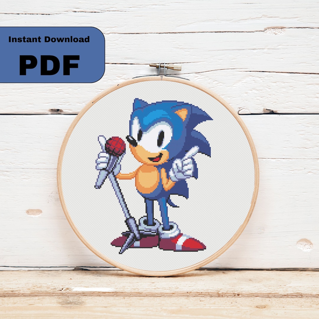 Sonic Sing Cross Stitch Downloadable Pattern - Etsy