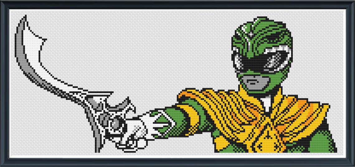 Green Power Ranger Cross Stitch Downloadable Pattern - Etsy