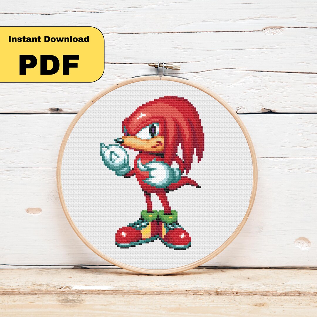 Knuckles the Echidna Cross Stitch Downloadable Pattern - Etsy