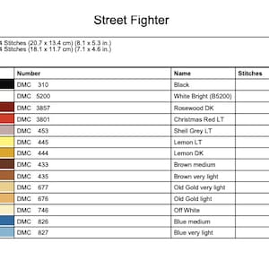 Street Fighter Cross Stitch Downloadable Pattern - Etsy