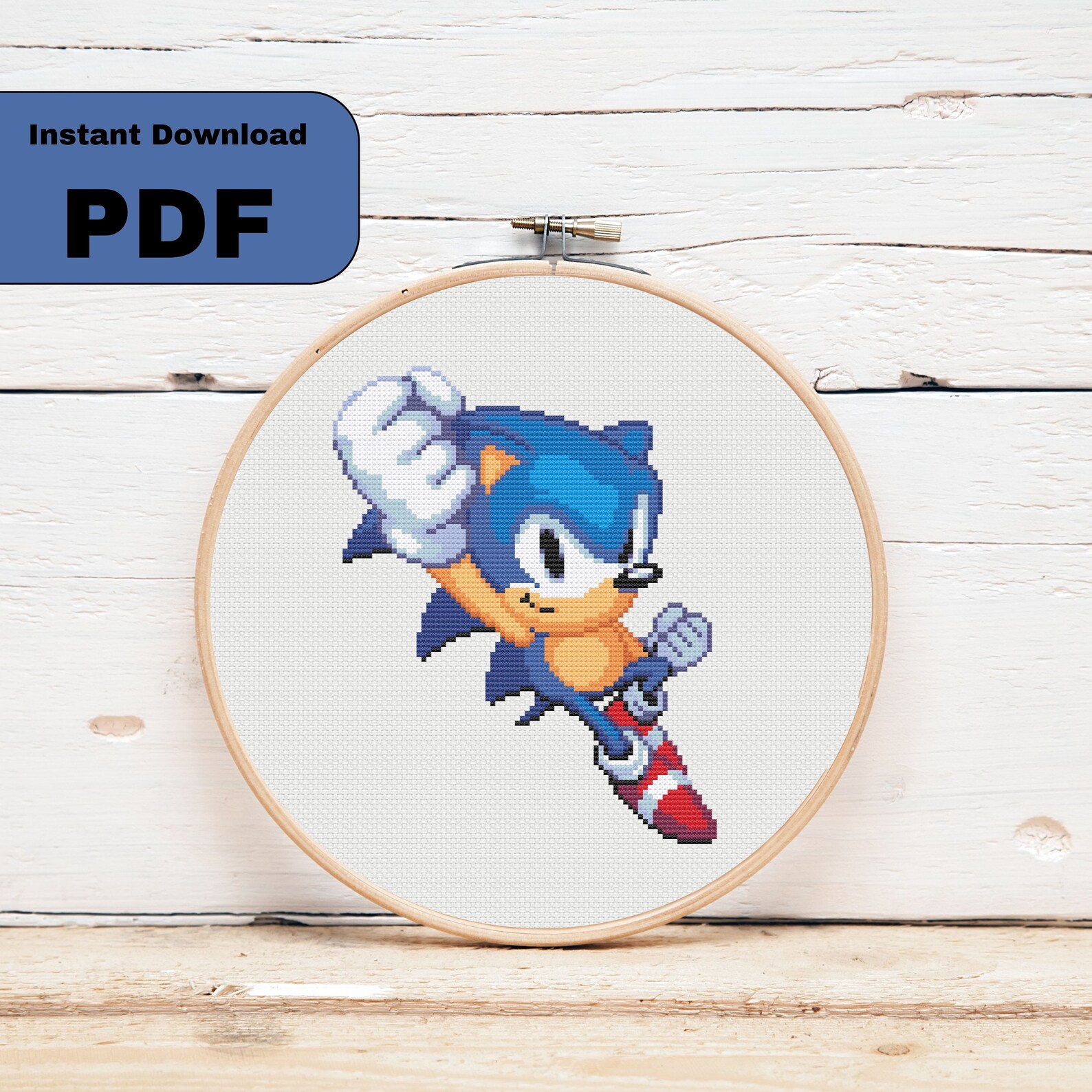 Sonic Jump Cross Stitch Downloadable Pattern - Etsy
