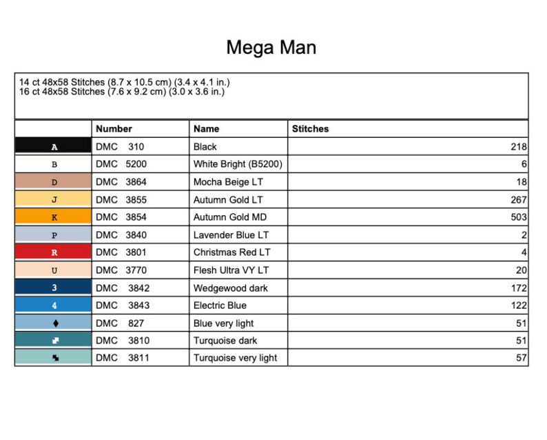 Mega Man Cross Stitch - Downloadable Pattern - Etsy