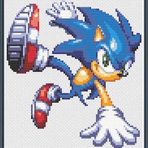 Sonic the Hedgehog Cross Stitch Downloadable Pattern - Etsy
