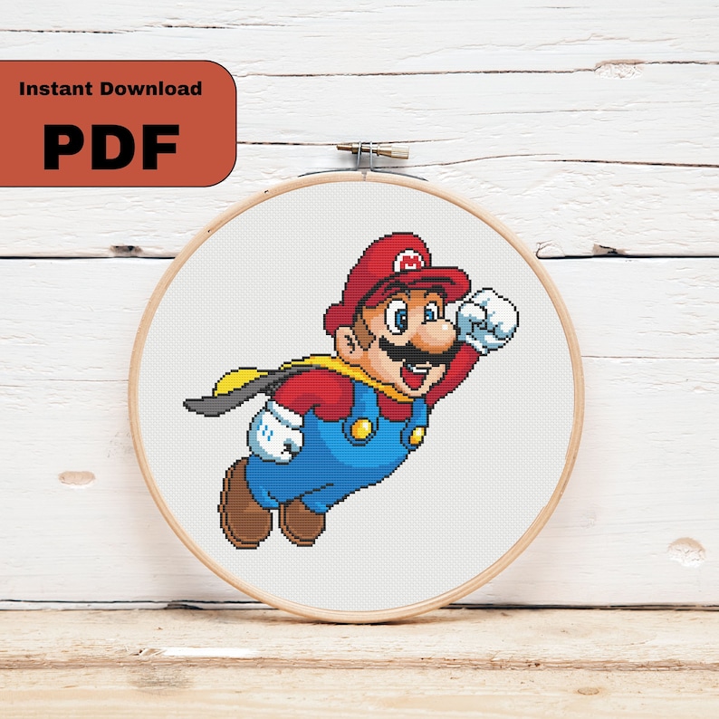 Super Mario Downloadable Cross Stitch Pattern - Etsy