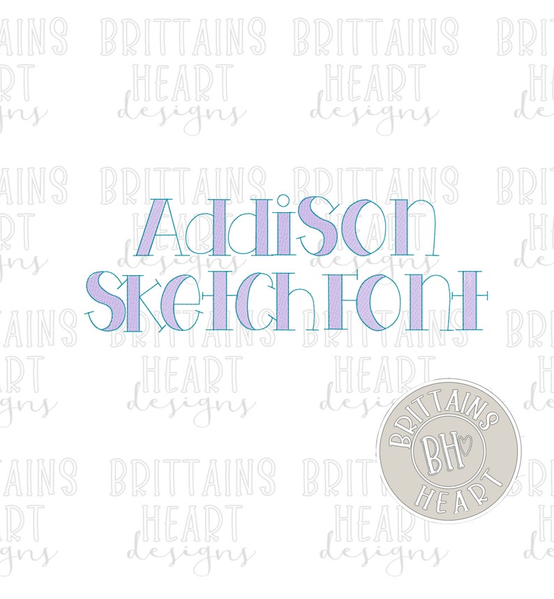 The Addison Font Sketch Fill Bean Stitch Outline Machine Embroidery ...