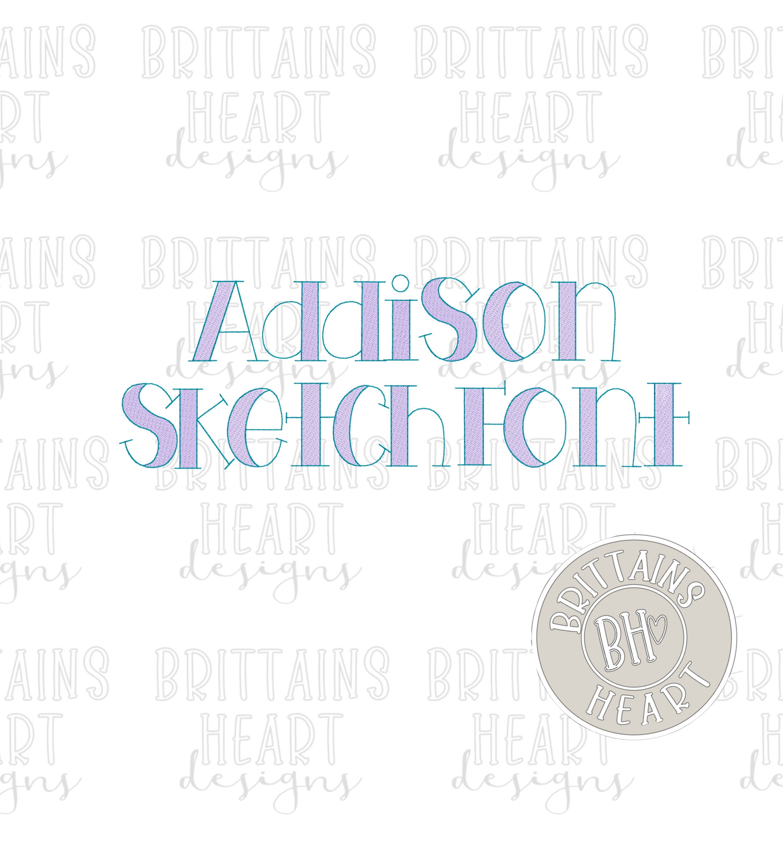 The Addison Font Sketch Fill Bean Stitch Outline Machine Embroidery ...