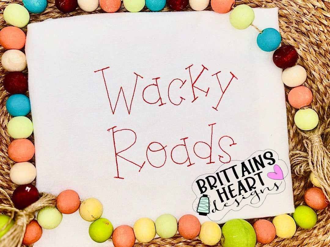 Wacky Road Floss Bean Stitch Embroidery Font 0.75", 1.0", 1.5", 2.0", 2 ...