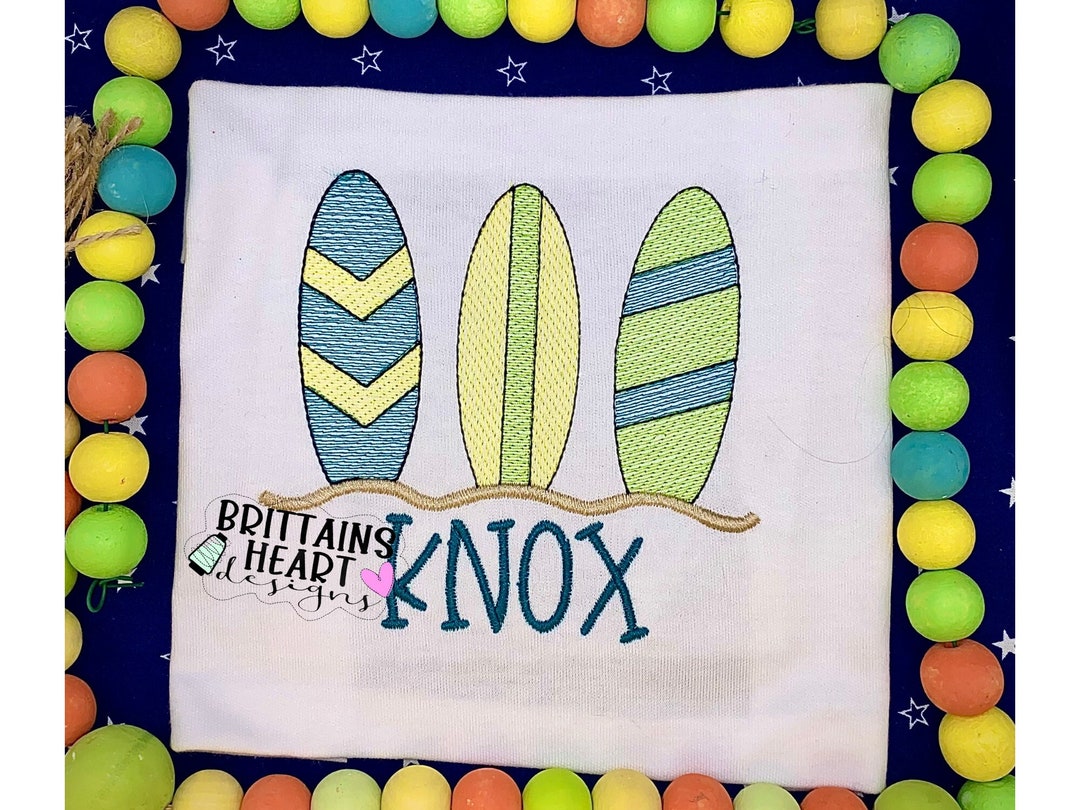 Surfboard Trio Quick Stitch Embroiderydesign | Summer Beach Design ...