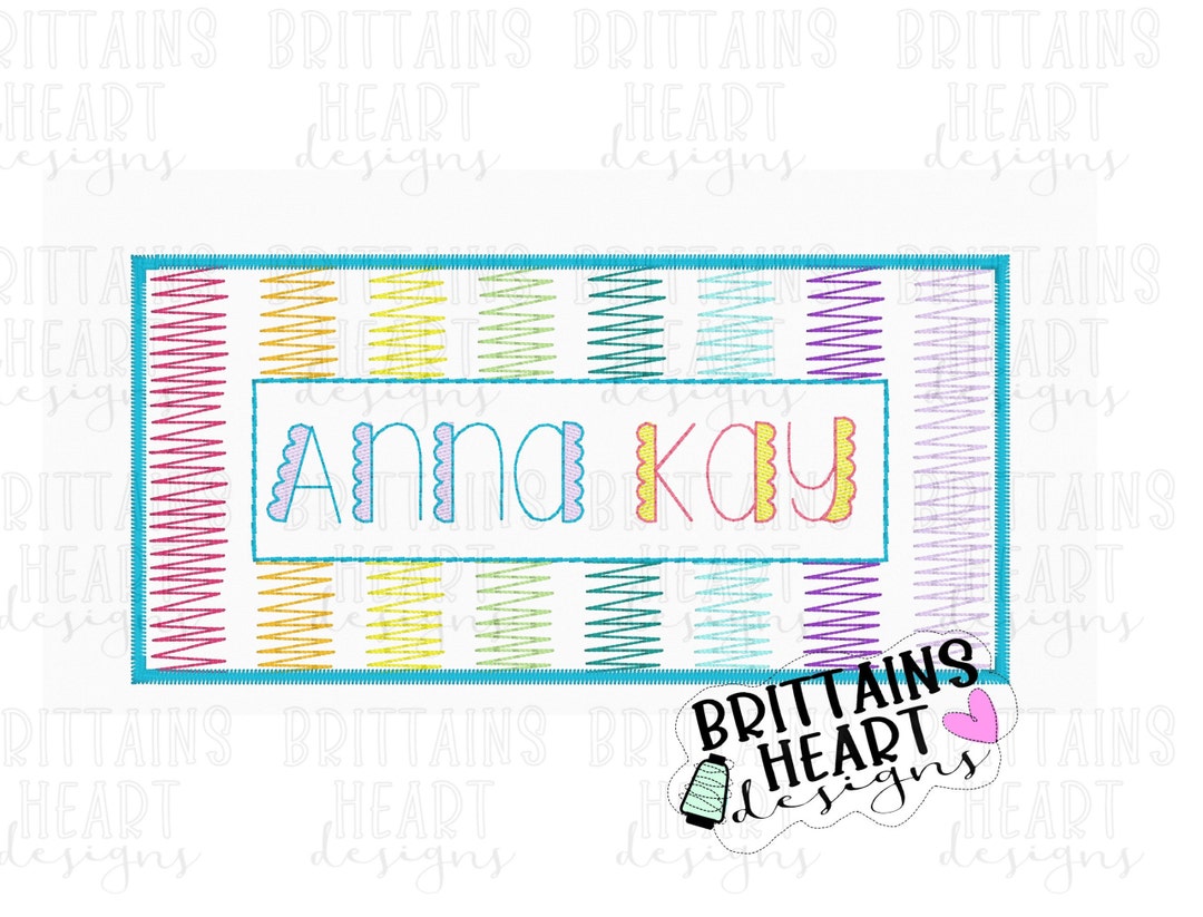 Zig-zag Scribble Stitch Embroidery Frame (digital Download) - Etsy