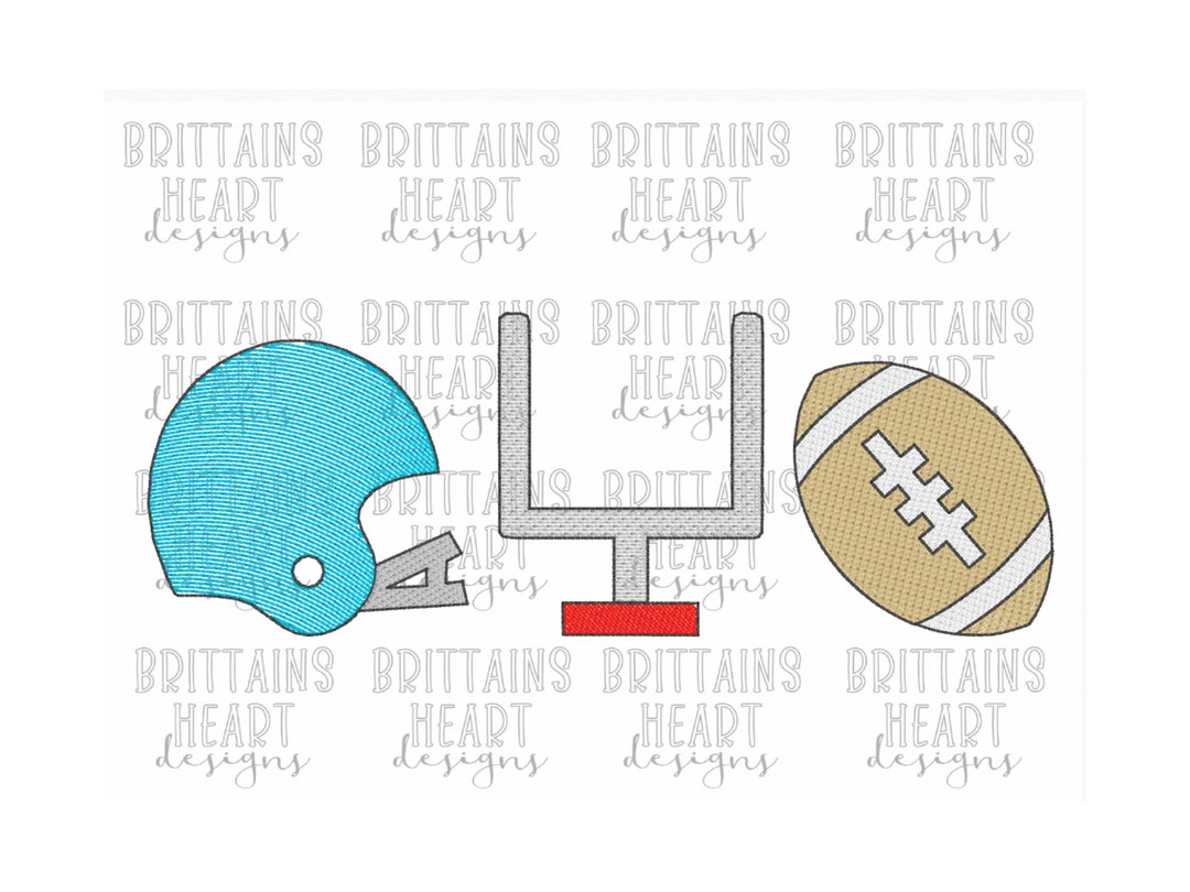 Football Trio Bundle | Football Helmet Goal Post Fill Sketch | Bean ...
