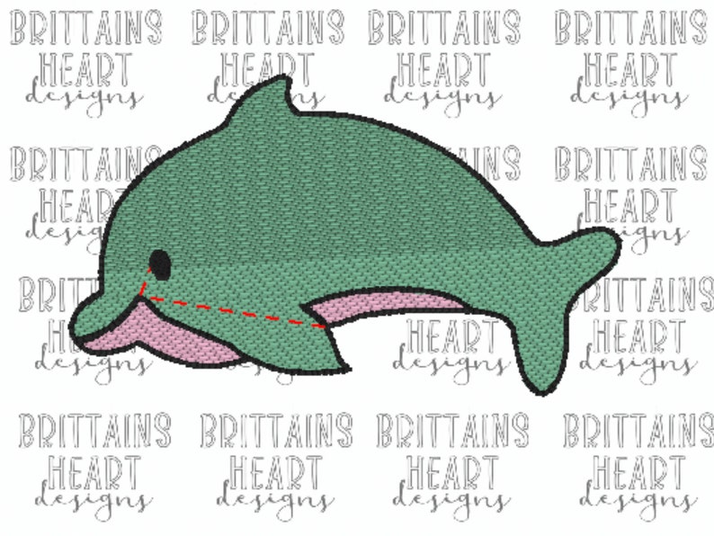 Dolphin Quick Stitch Embroidery Design Dolphin Sketch Bean - Etsy
