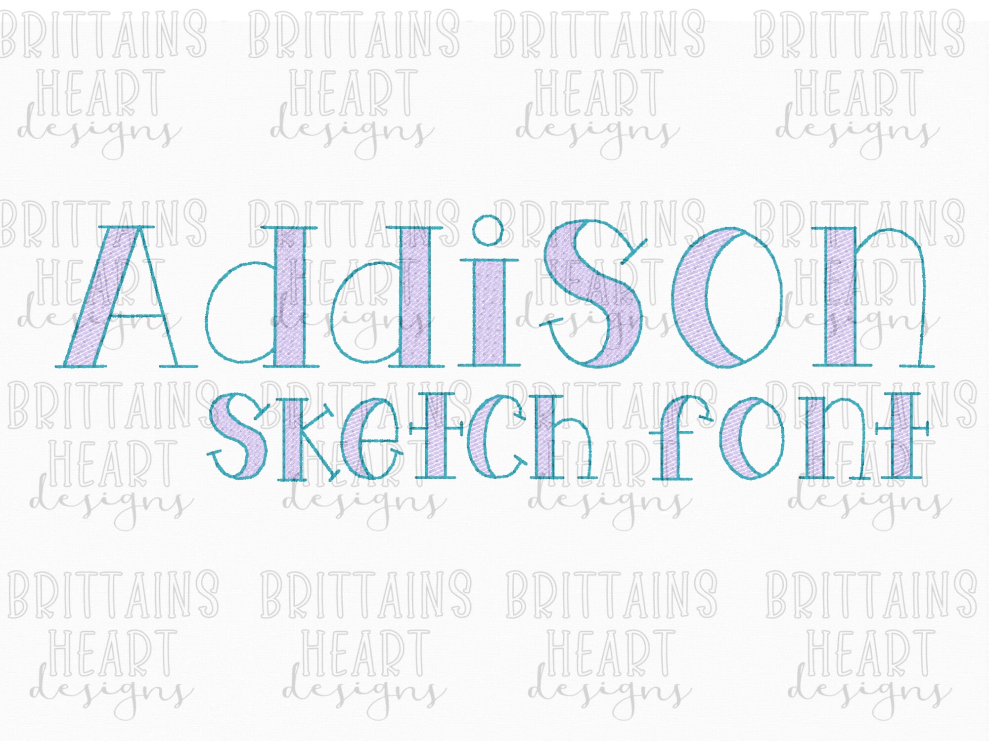 The Addison Font Sketch Fill Bean Stitch Outline Machine - Etsy