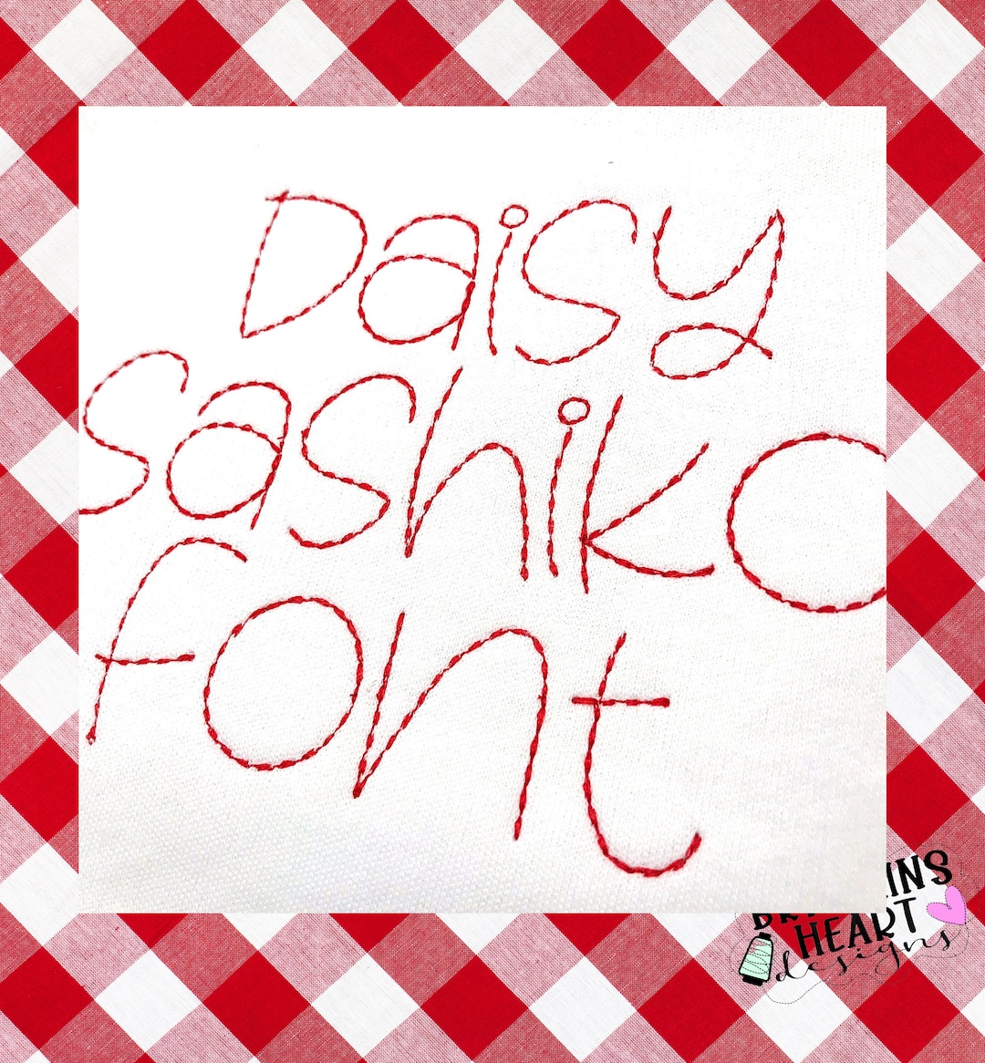 Hand Stitch Effect Embroidery Font | the Daisy Sashiko Font Vintage ...