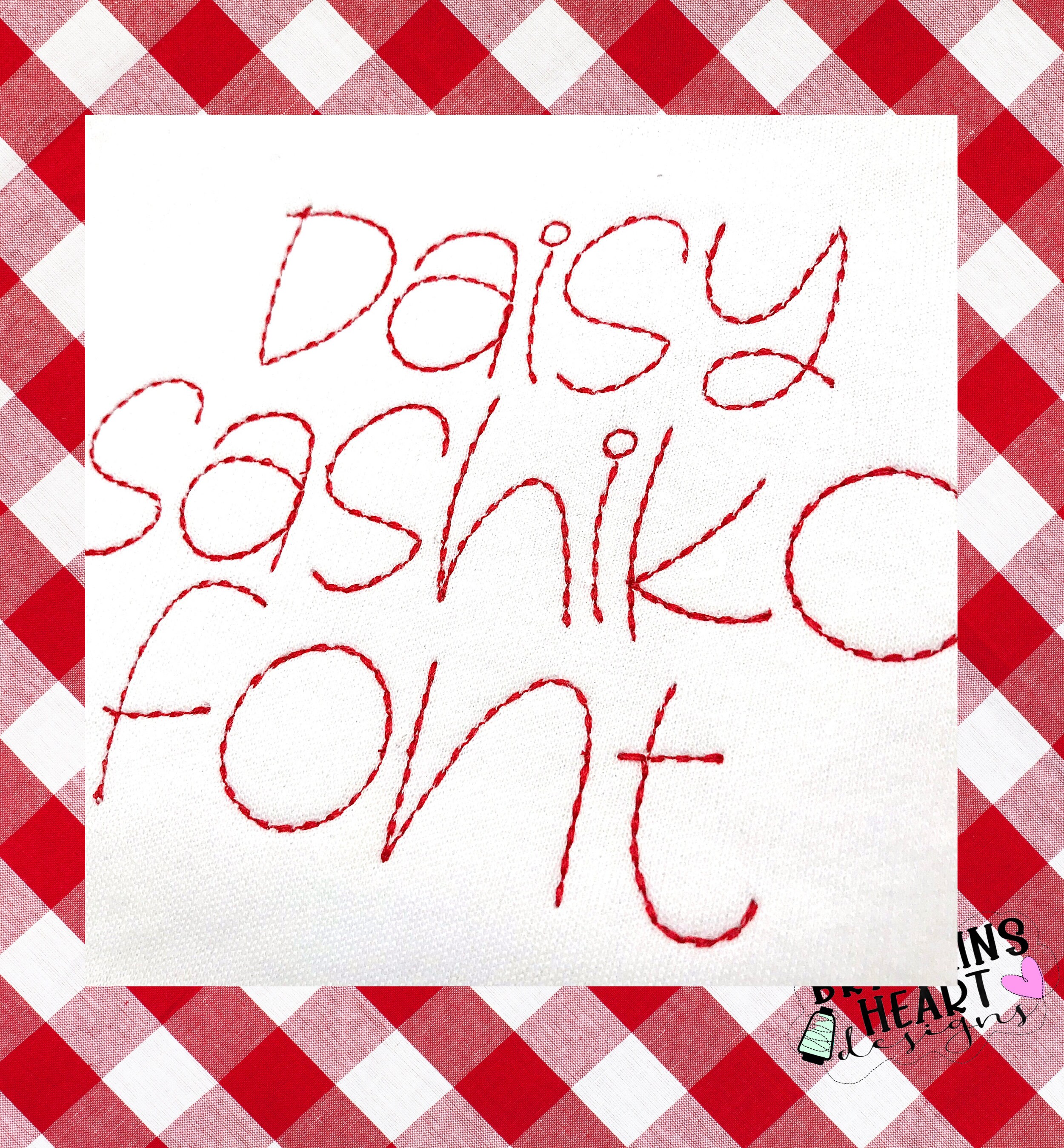 Hand Stitch Effect Embroidery Font | the Daisy Sashiko Font Vintage ...