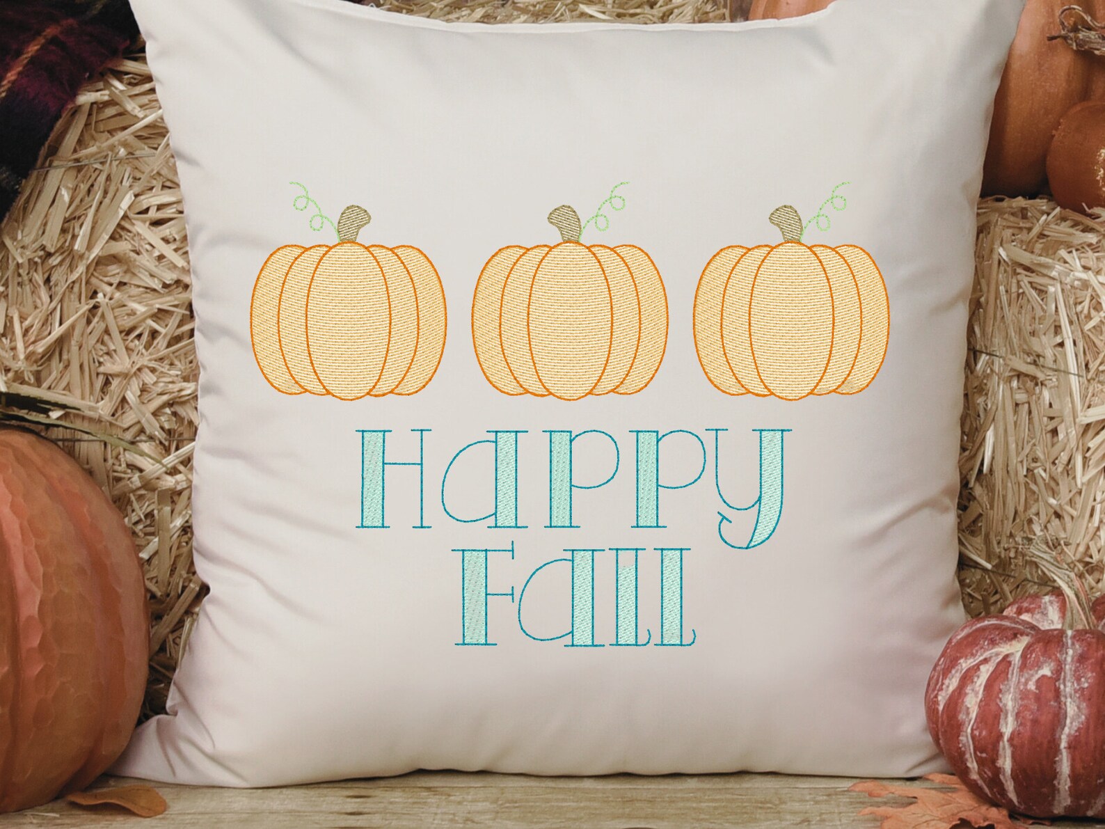 Fall Autumn Halloween Thanksgiving Embroidery Design | Pumpkin Trio ...