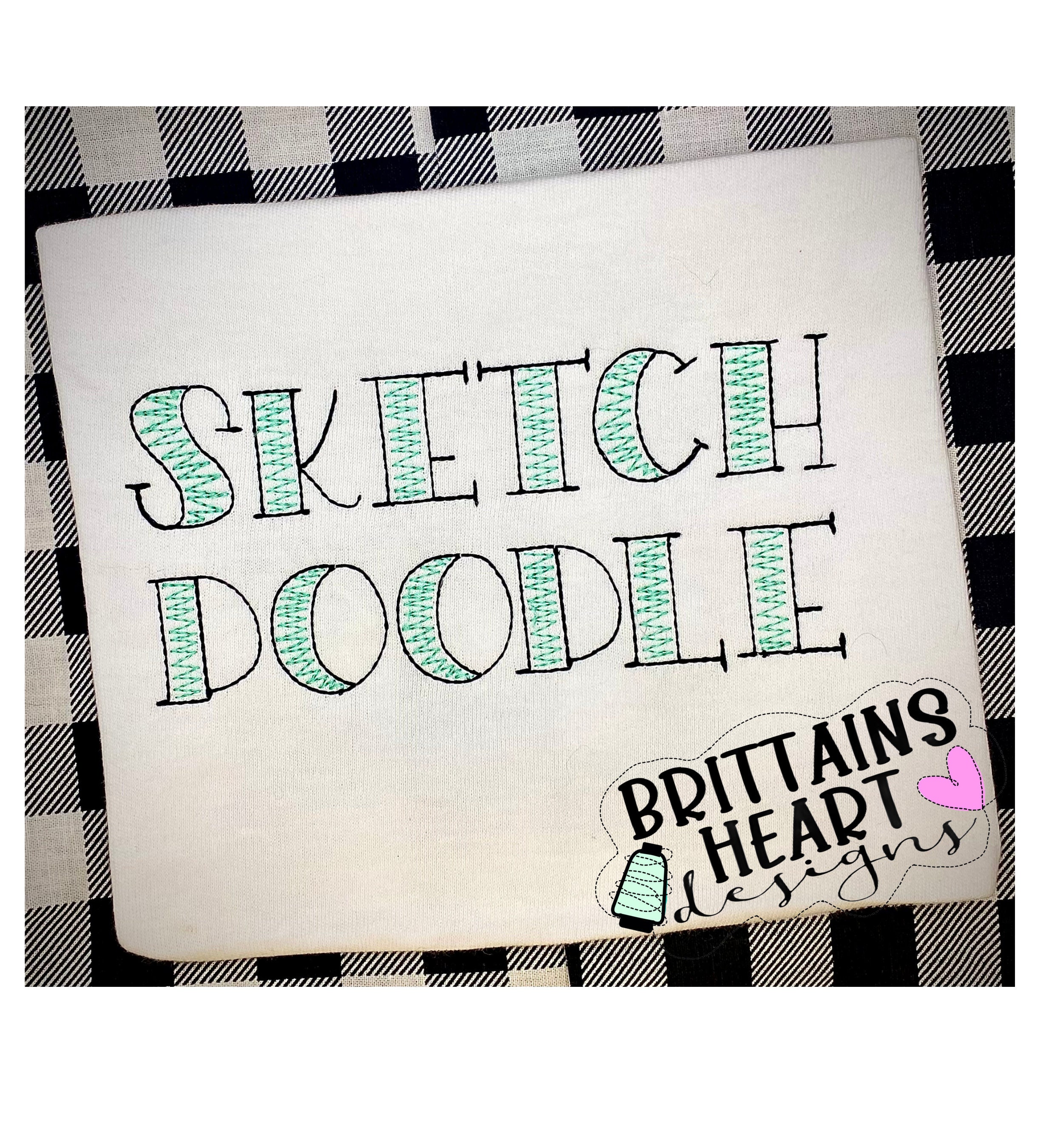 Scribble Sketch Doodle Machine Embroidery Font | Monogram Alphabet ...