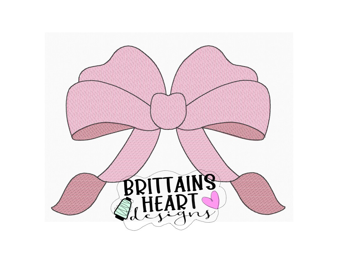 Vintage Bow Topper Sketch Embroidery Design File Vintage Style Monogram ...