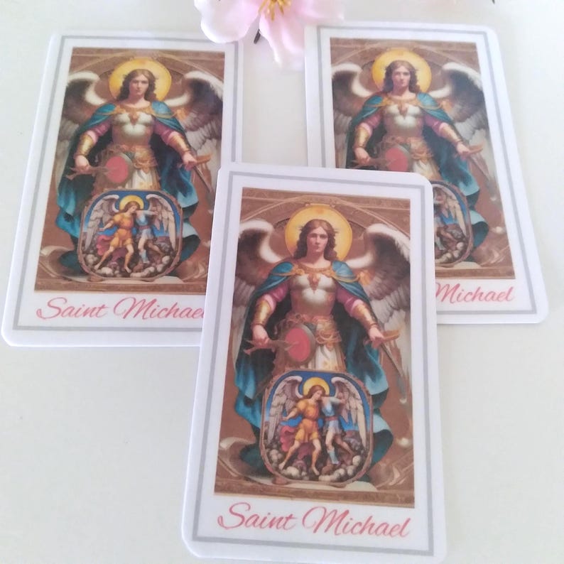St. Michael Archangel Prayer Card, Handmade Prayer Card for Protection ...