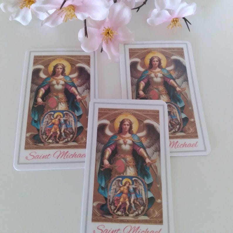 St. Michael Archangel Prayer Card, Handmade Prayer Card for Protection ...