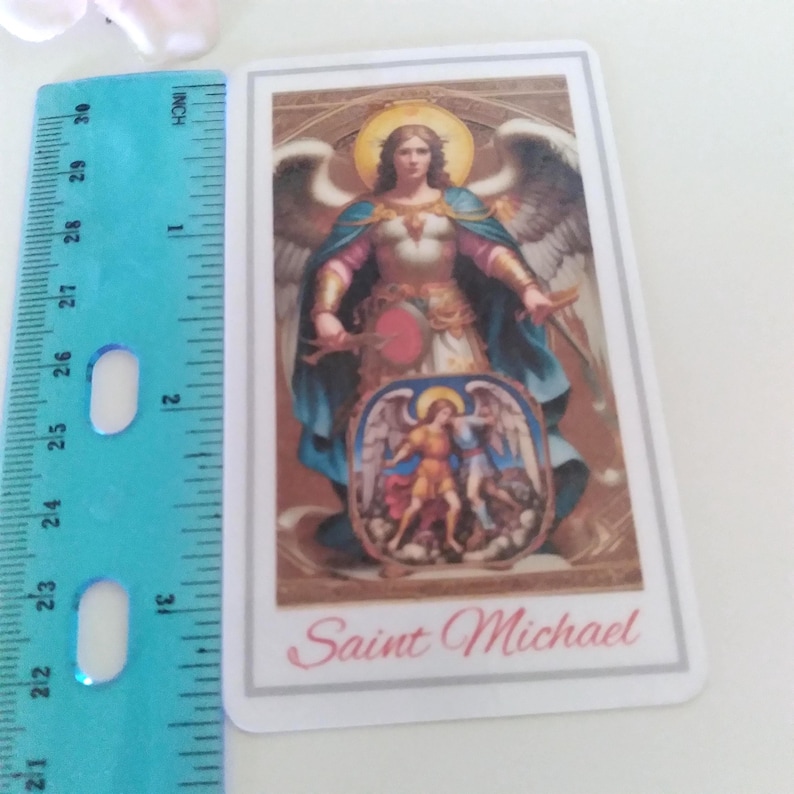 St. Michael Archangel Prayer Card, Handmade Prayer Card for Protection ...