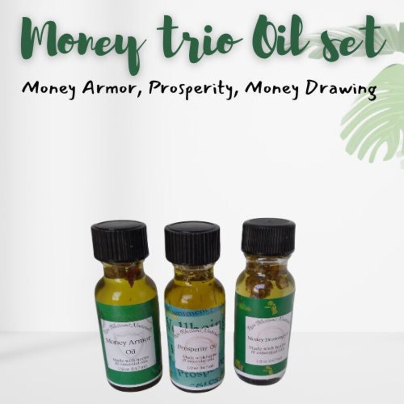 Money Trio Oil Set, Money Drawing Oil, Prosperity Oil, Money Protection ...
