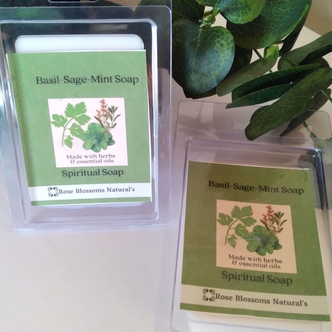 Basil Sage Mint Soap Hydrating Skin Soap Uncrossing Spiritual Cleansing ...