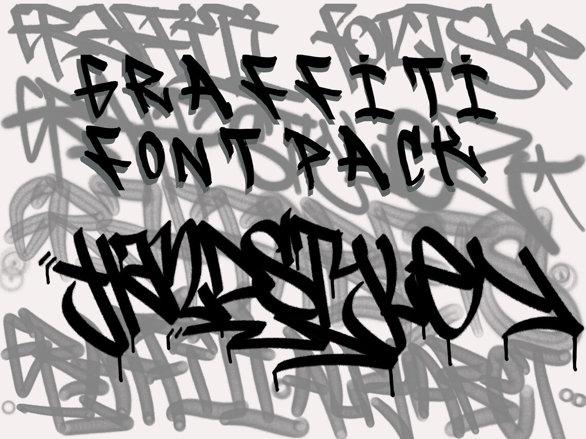Graffiti Font Pack Handstyle Tag - Etsy
